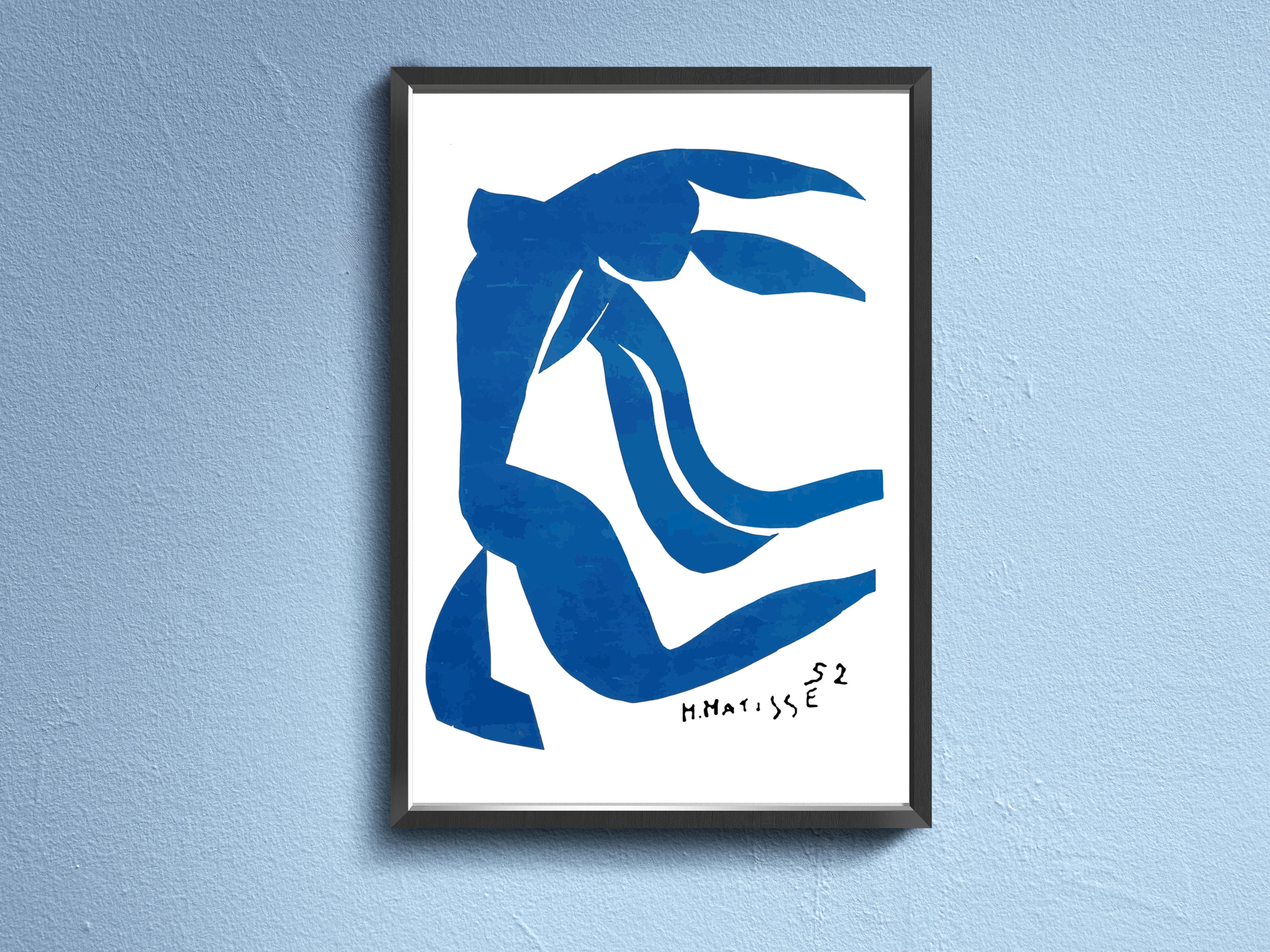 Blauer Akt Wandkunst. Weibliches Nackt poster. Wohnzimmer - Etsy