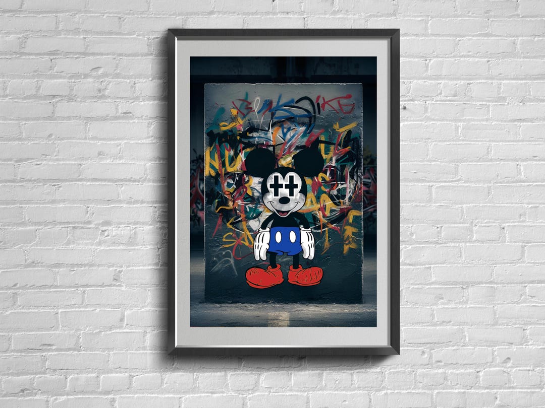 Poster on Canvas, Cartoon Character Poster, Banksy Art, Wall Art Canvas ...