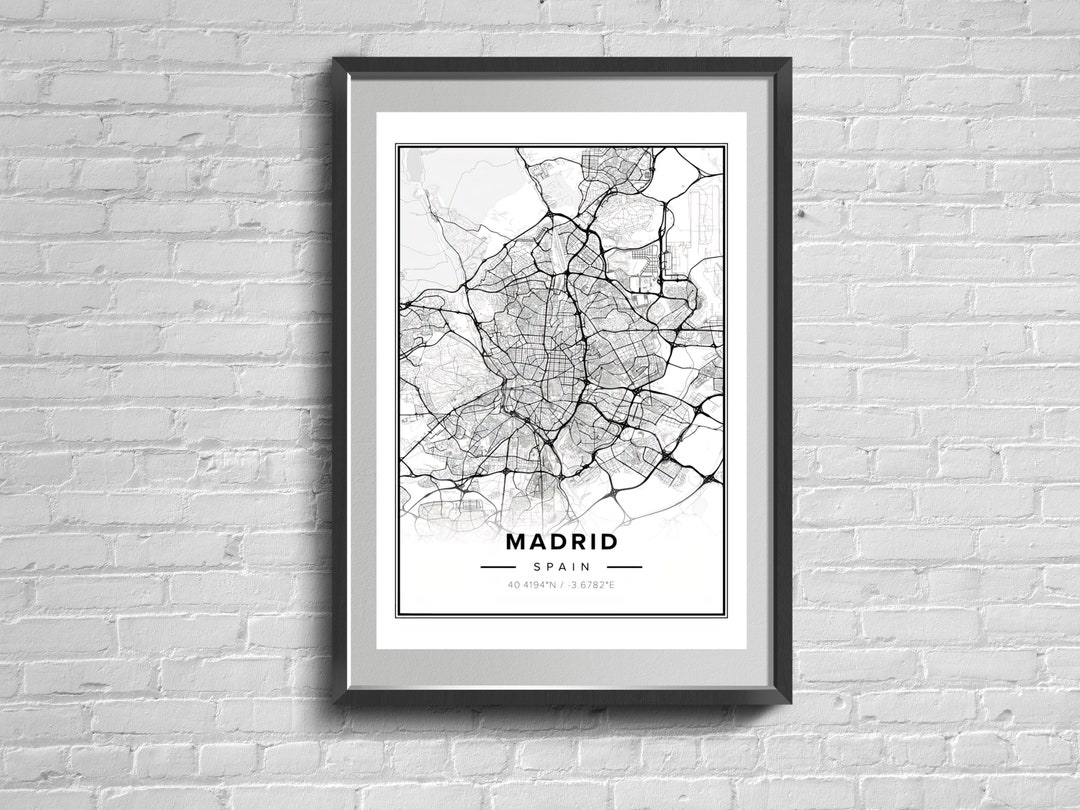 Madrid Map Print: Spain Street Art, City Poster Home Decor - Etsy