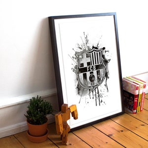 Emblem Football Club Poster. Modern FCB Wall Art. Gift for A Football ...