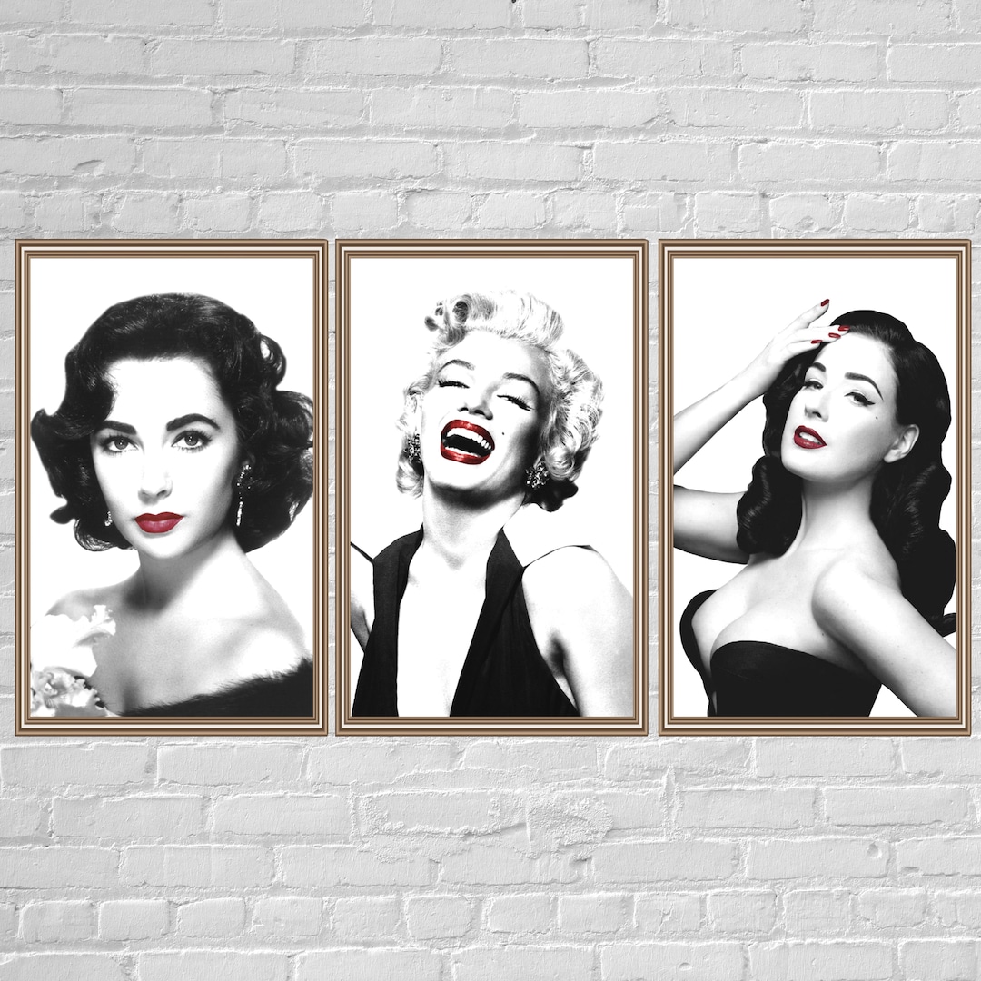 American Actress Wall Art. Famous American Actress Print. Set OF 3 Room ...