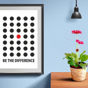 Be the Difference Wall Art. Motivational Quote. Inspirational Print ...