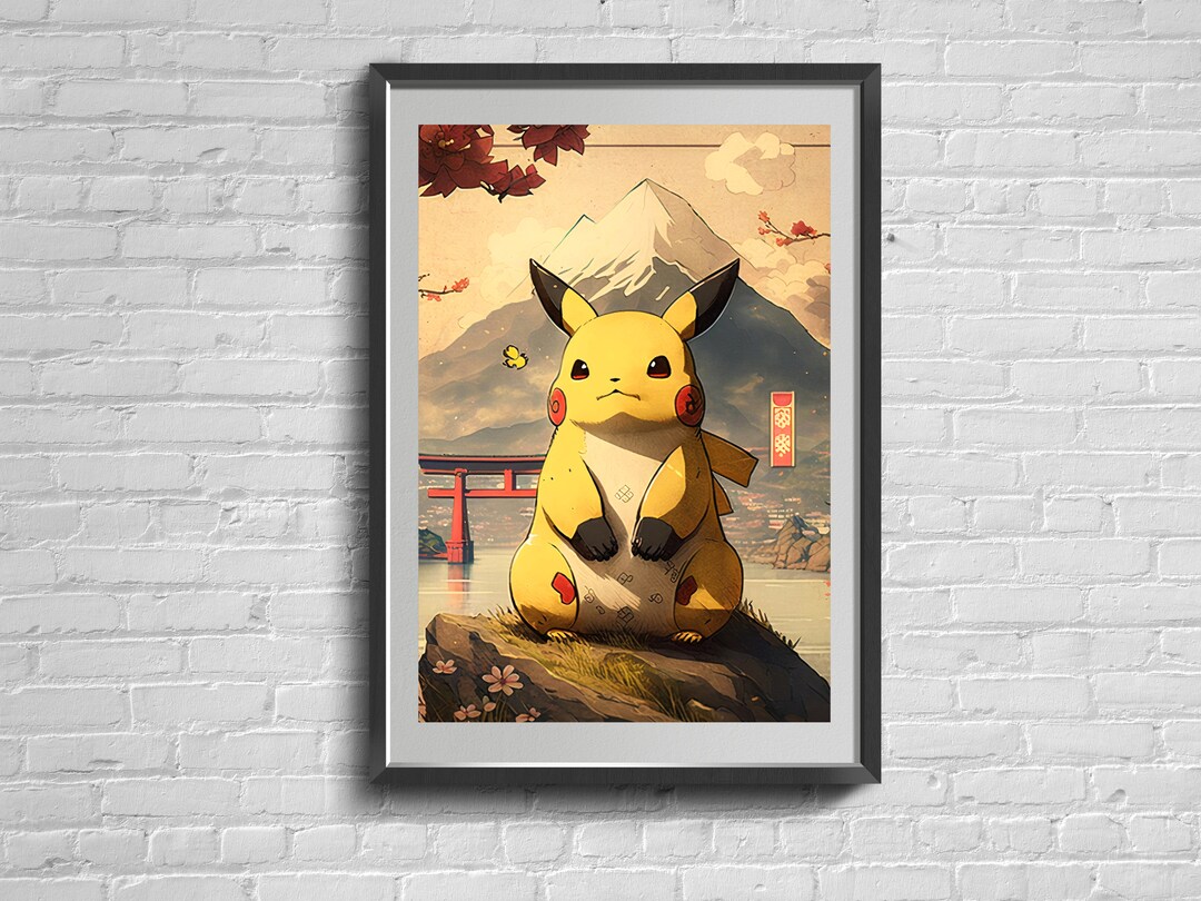 Game Wall Art Print. Pikachu in Vibrant Scenery - Artwork for Fans of ...