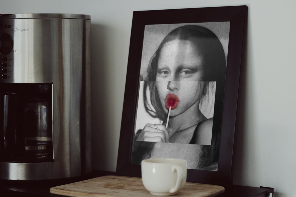 Mona Lisa Lollipop Poster. Pop Culture Illustration Painting - Etsy