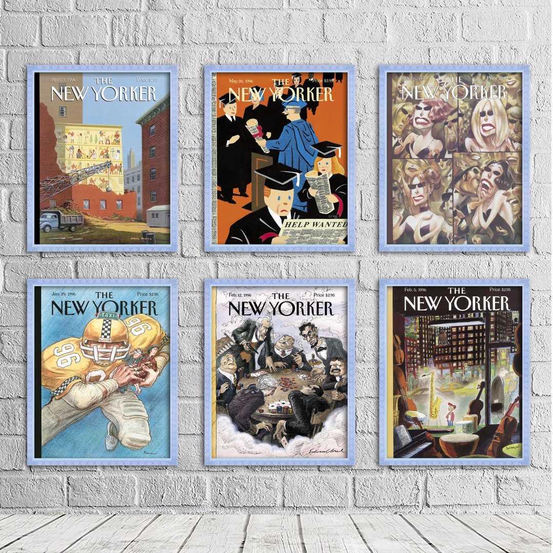 Magazine Cover Wall Art April 1996. Set of 6 Vintage Fashion Art Poster ...