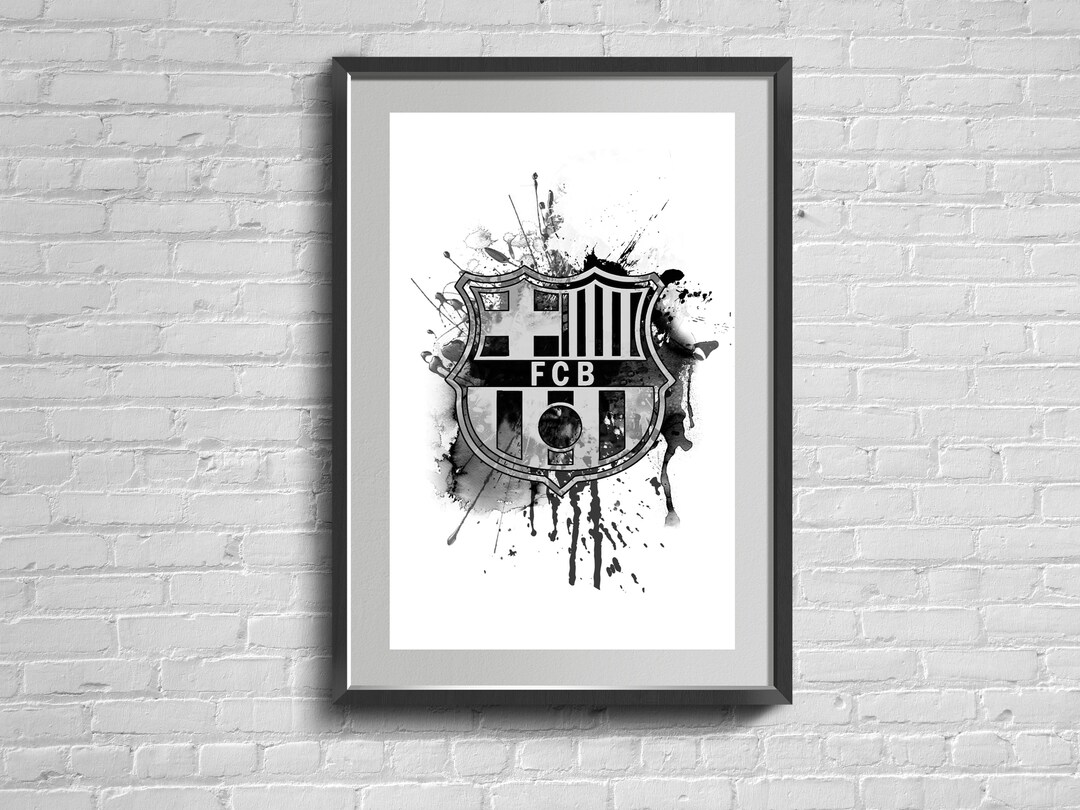 Emblem Football Club Poster. Modern FCB Wall Art. Gift for A Football ...