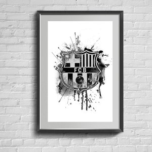 Emblem Football Club Poster. Modern FCB Wall Art. Gift for A Football ...