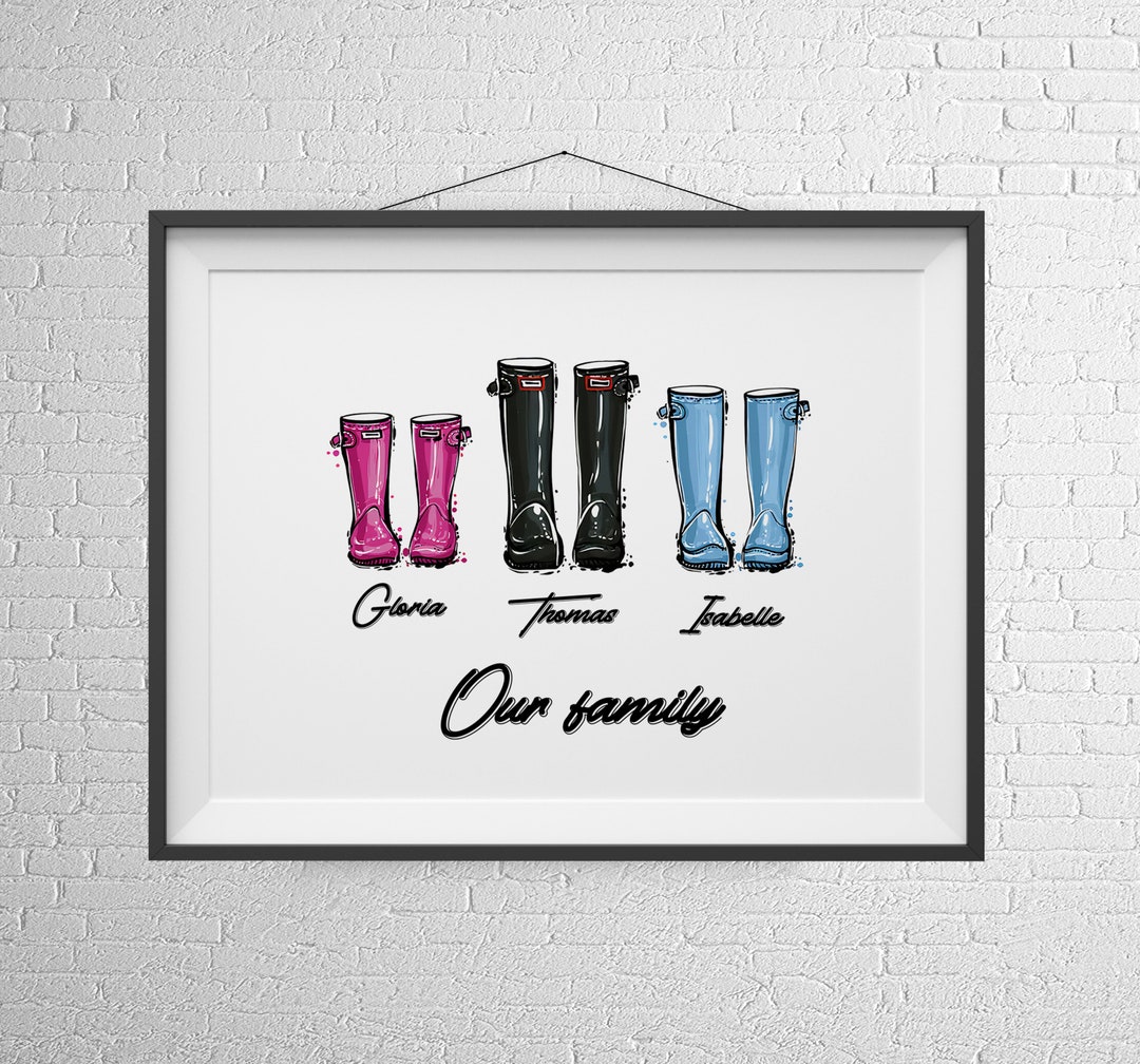 Personalised Family Wellies Print. Family Welly Print. New Home Gift ...
