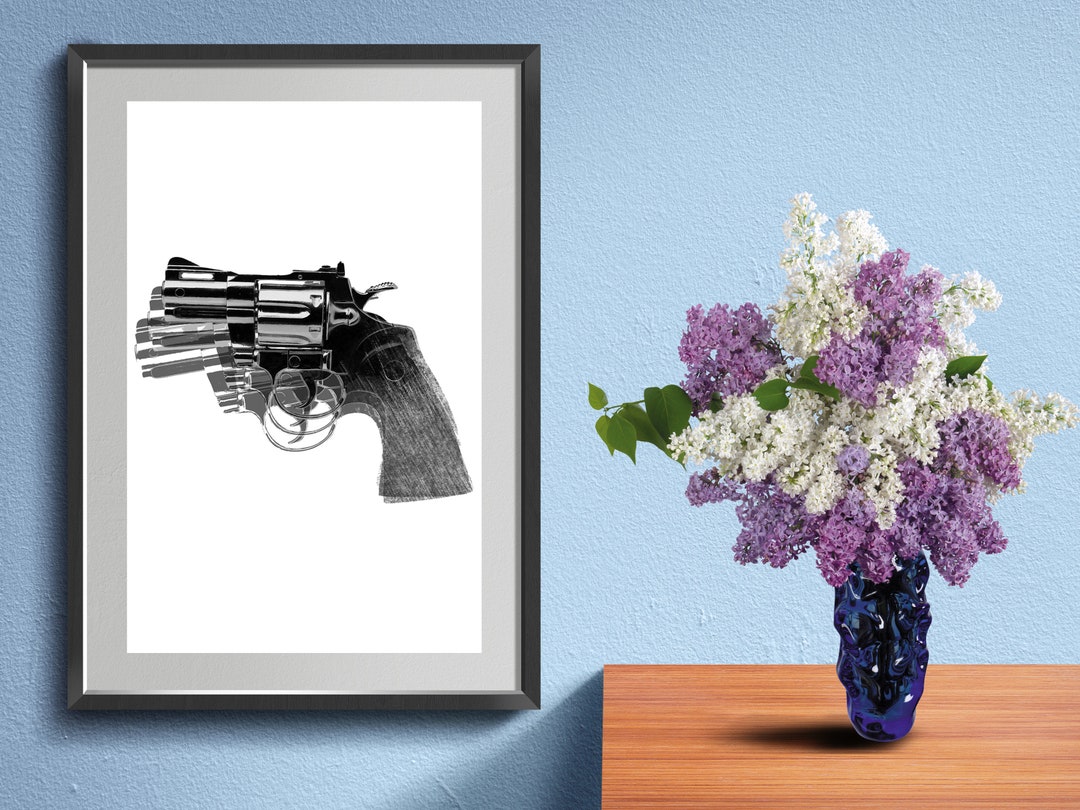 Revolver Andy Warhol. Weapon Posters. Gun Print. Pistol Poster. Gift ...