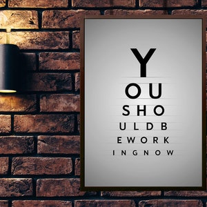 Eye Chart Wall Art. Optician Gift. Optometry Decor. Quote Print ...
