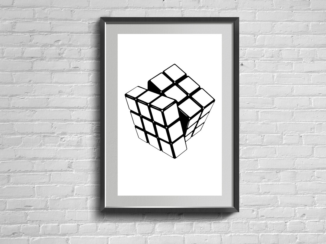 Rubics Cube Print. Scandinavian Poster. Rubik's Wall Art. Modern Home ...