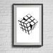 Rubics Cube Print. Scandinavian Poster. Rubik's Wall Art. - Etsy