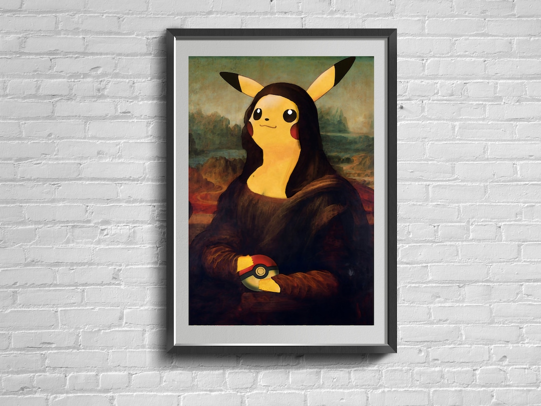 Cartoon Mona Lisa Poster. Pop Illustration Painting Print Wall Art. - Etsy