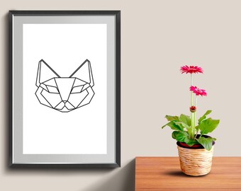 Cat Line Art, Cat Print, Abstract Cats Wall Decor, Minimalist Art ...