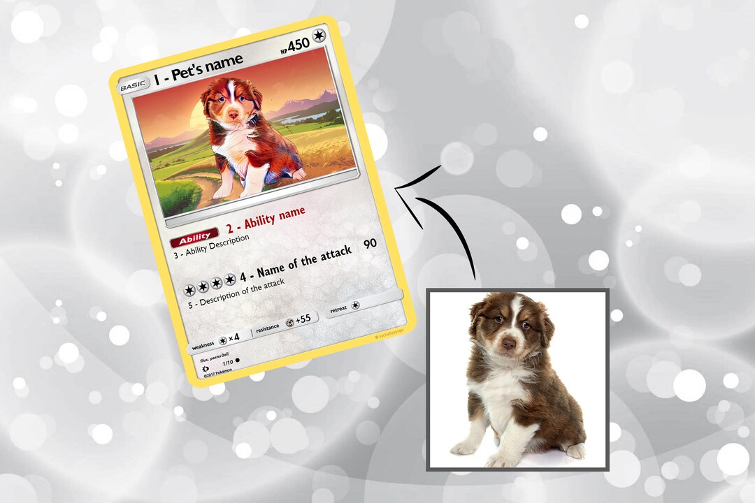 Custom Pokepets Cards. Colorless Element Poster. Digital Pet Pokecard ...