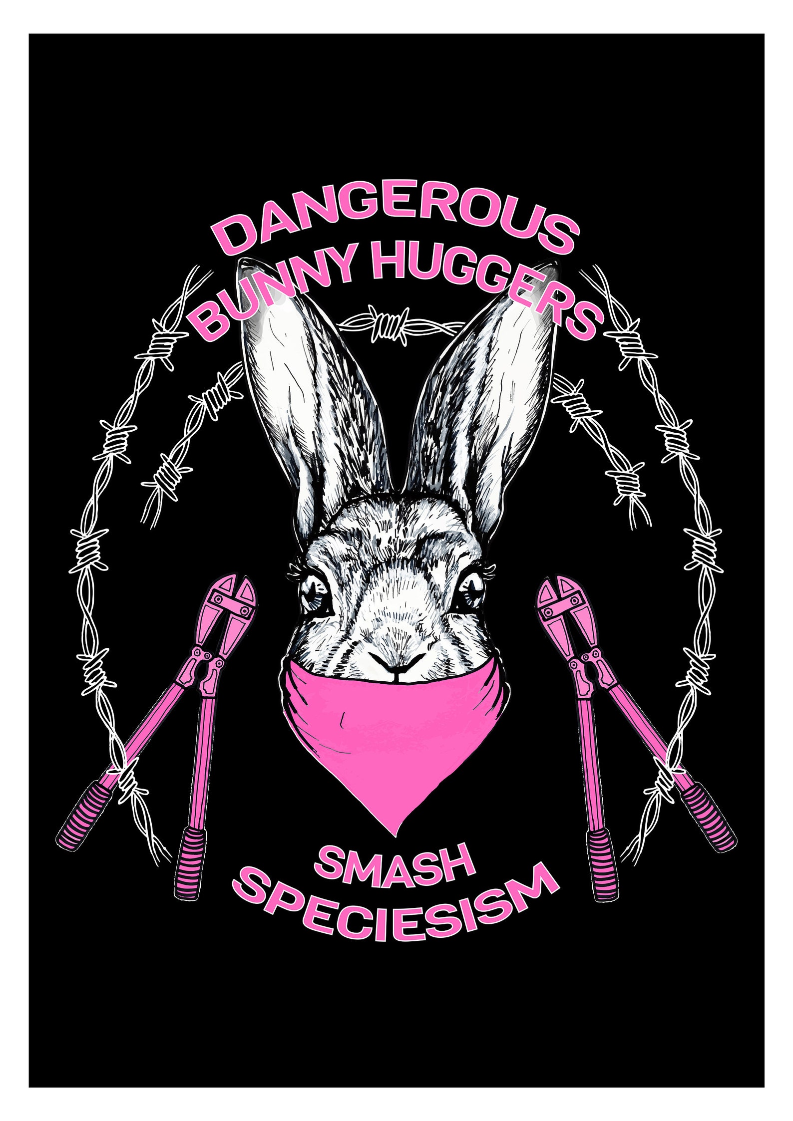Dangerous Bunny Huggers Smash Speciesism Vegan Art Print Pink - Etsy