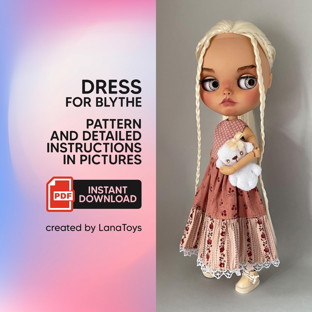 Dress for Blythe Doll, Pattern With Description in PDF - Etsy