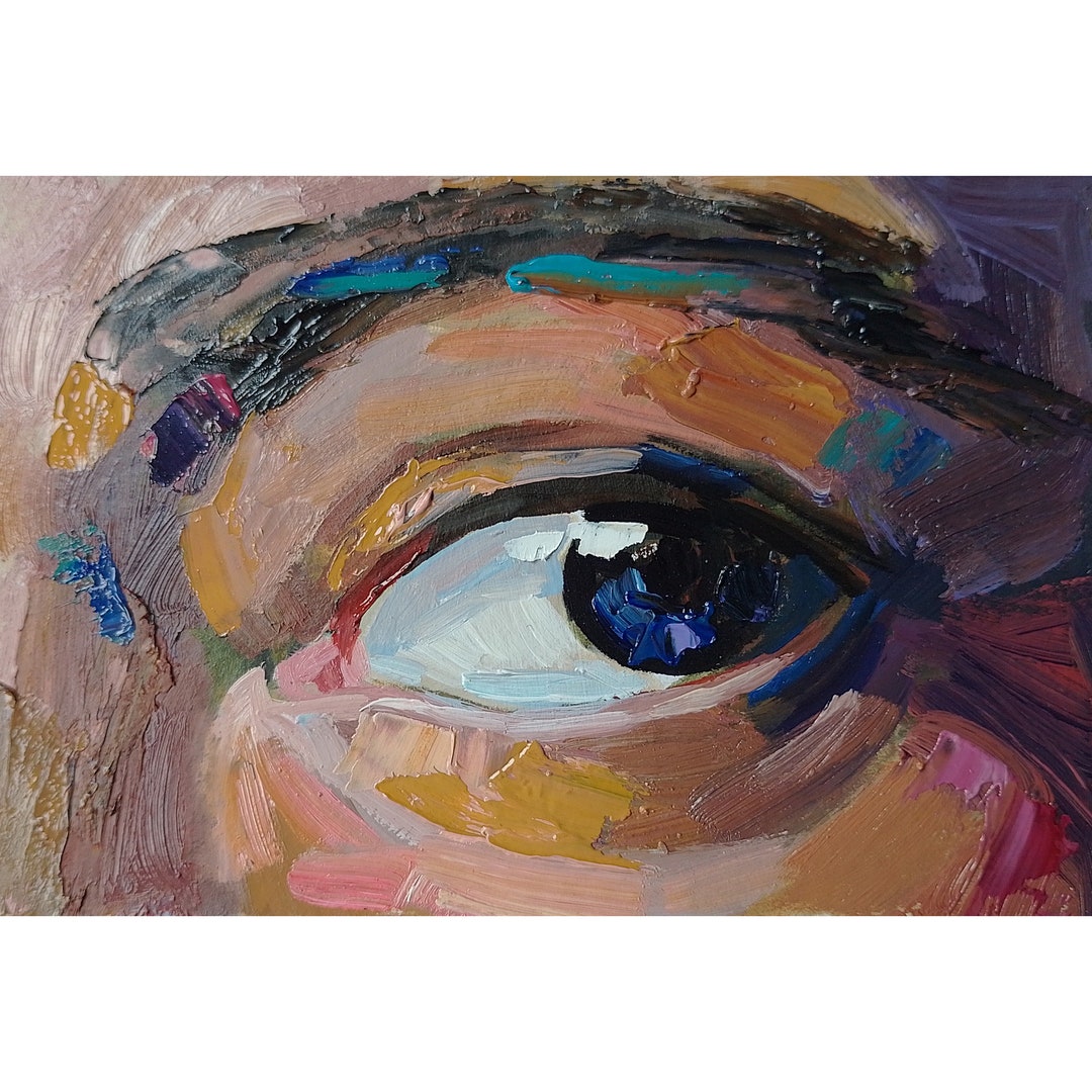Eye Painting Original Oil Impasto Wall Art 4 by 6 - Etsy