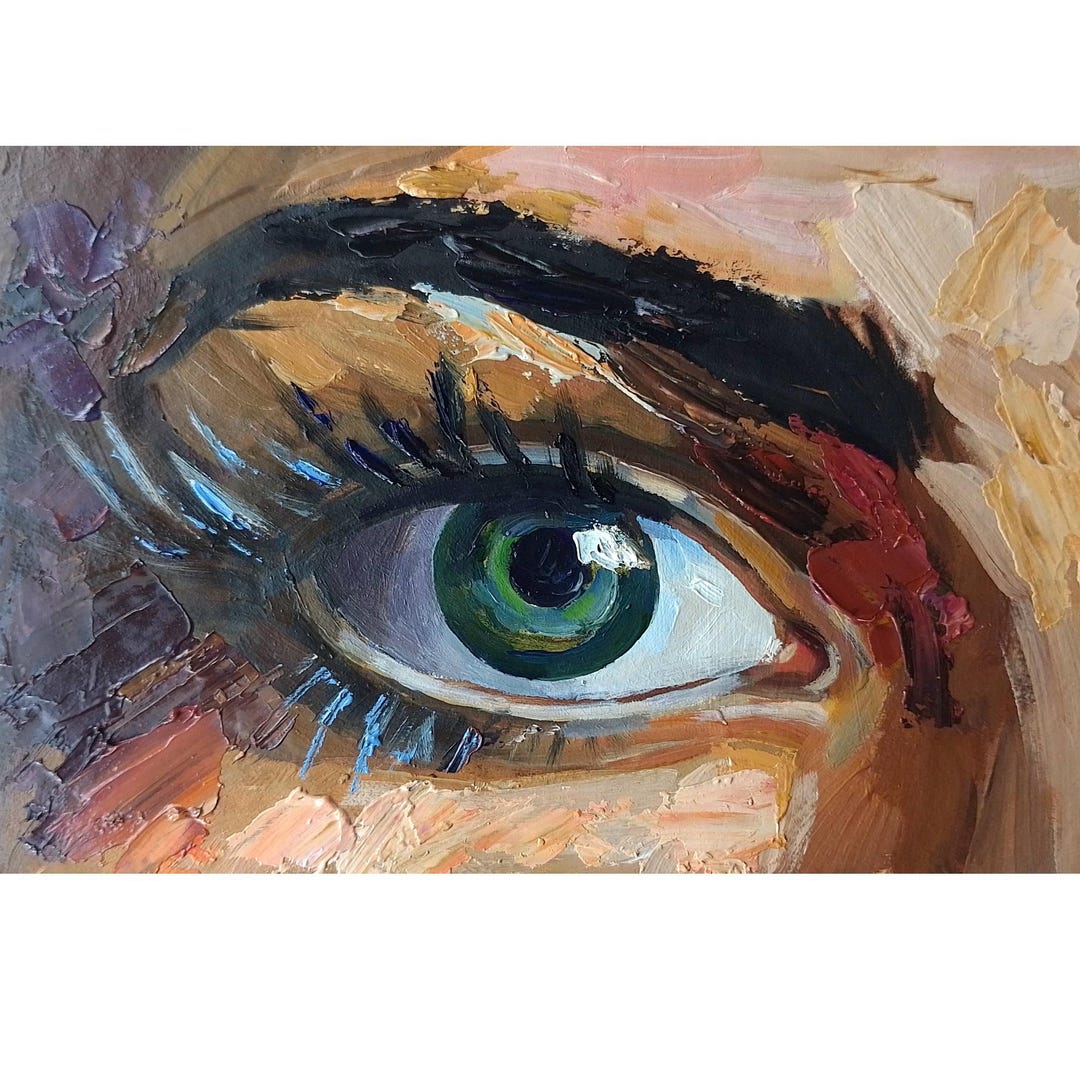 Eye Painting Original Oil Impasto, Face, Female Eye, Small Wall Art 4 ...