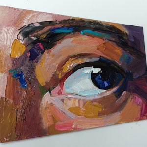 Eye Painting Original Oil Impasto Wall Art 4 by 6 - Etsy