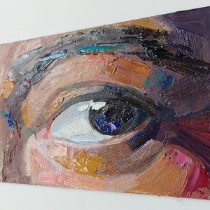 Eye Painting Original Oil Impasto Wall Art 4 by 6 - Etsy