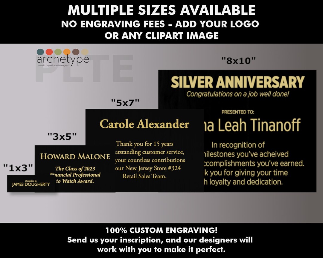 Plte/black (gold Lettering) | Engraved Metal Plate | Plate | Multiple ...