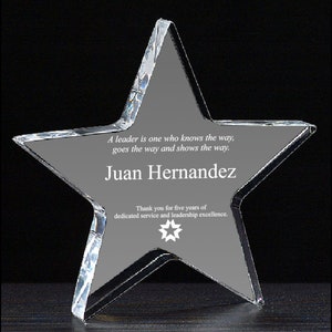 BOLD/STAR | Acrylic Award | Corporate Gift | Custom Engraved Acrylic ...