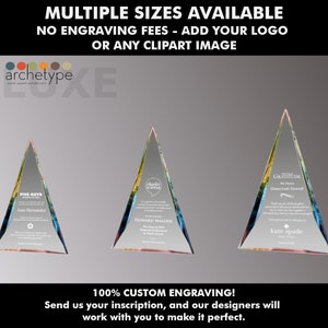 LUXE/PYRAMID | Crystal Award | Corporate Gift | Multiple Sizes | Custom ...