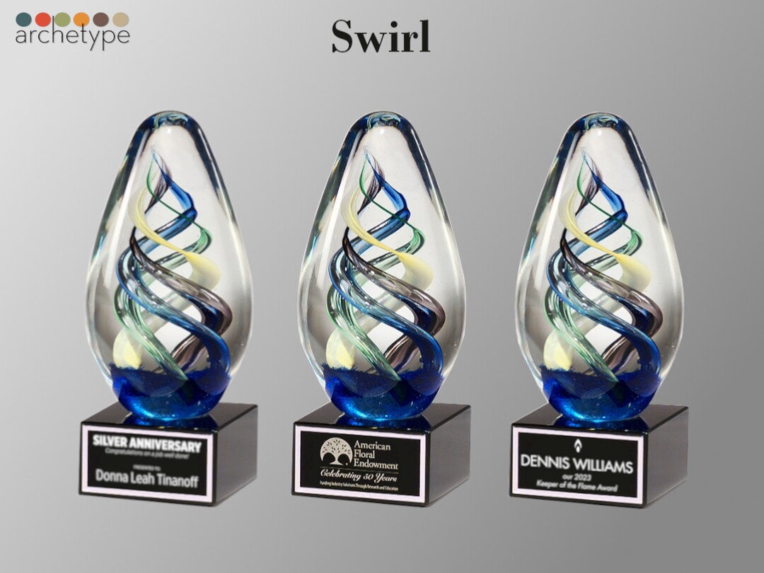 Glmr/swirl | Art Glass Award | Custom Engraved Award | Recognition ...
