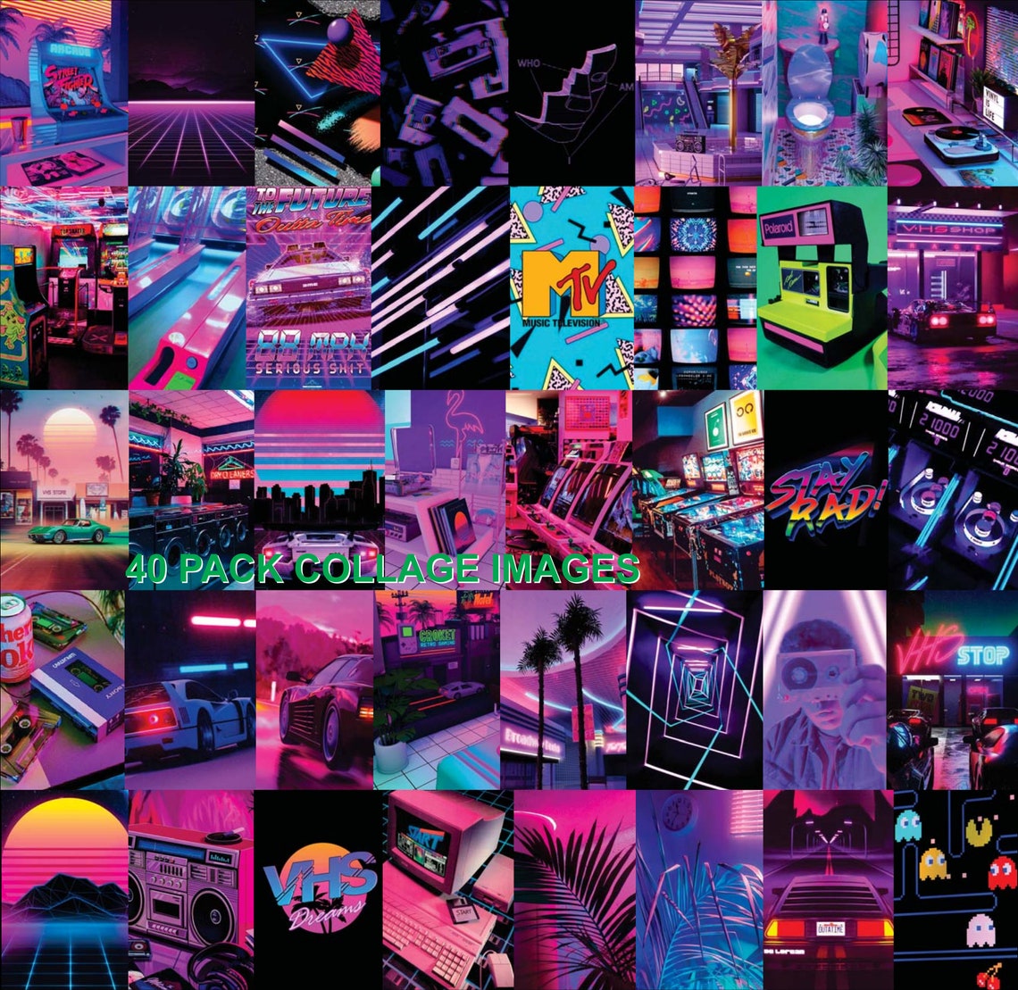 40/60pc 70s Retro AESTHETIC Wall Collage Kit - Etsy