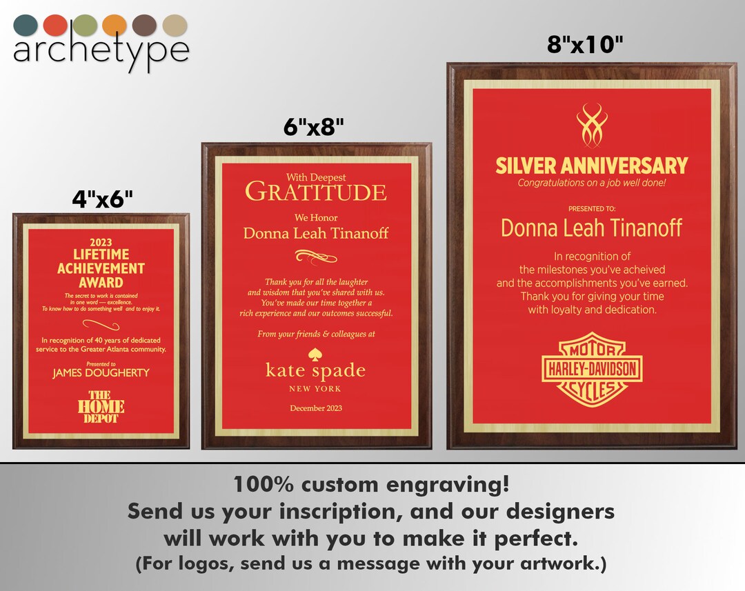 Apex/red | Plaque | Multiple Sizes | Custom Engraved Award ...