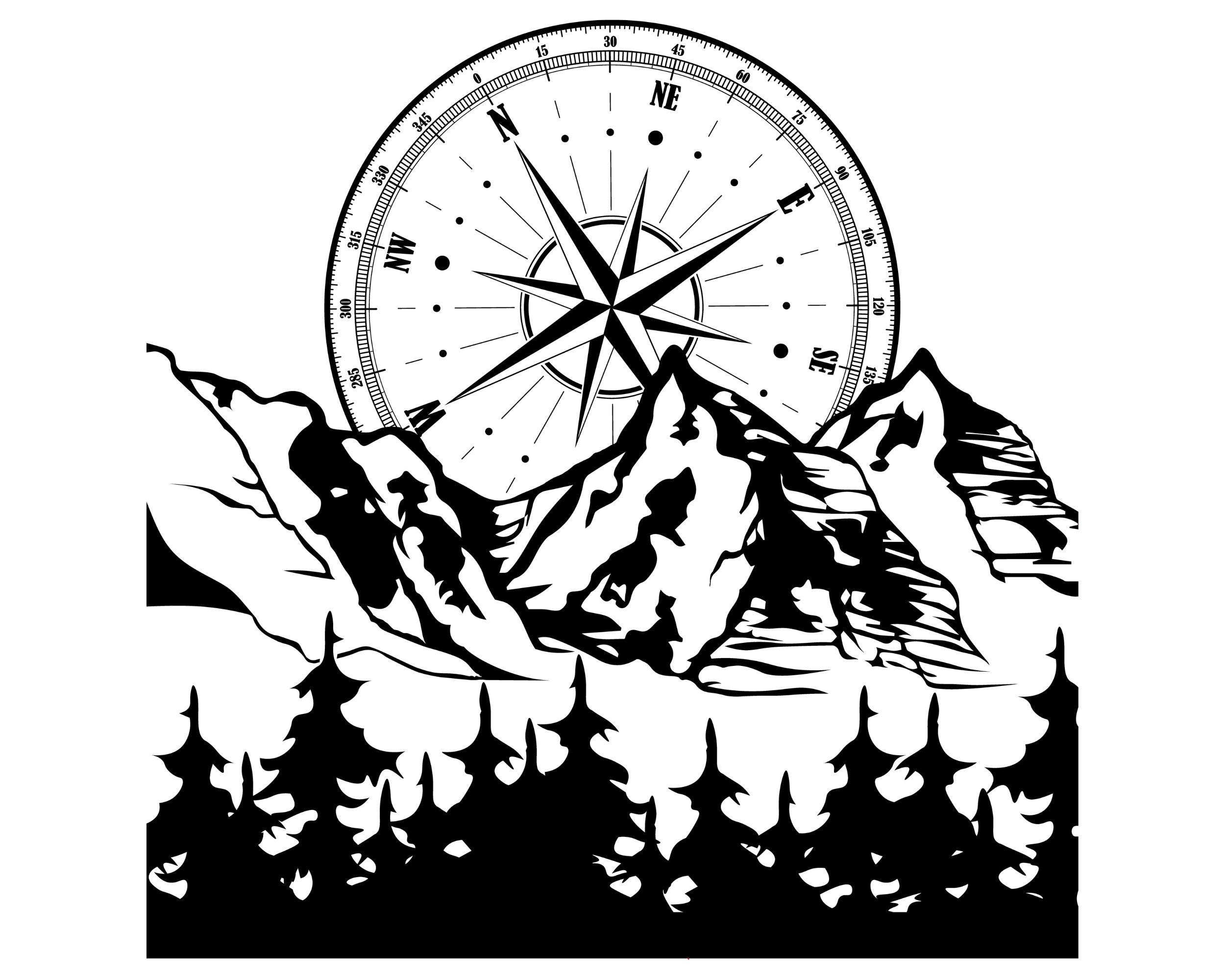 Camper svg Mountain SVG Compass SVG Forest svg Hiking | Etsy