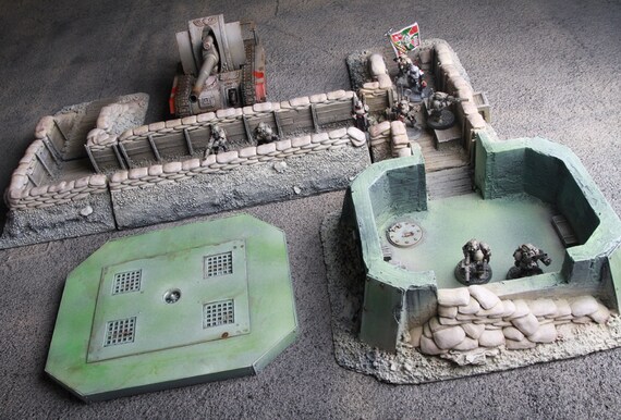 Toys 6 pieces Trench terrain scenery for warhammer 40k and other 28mm ...