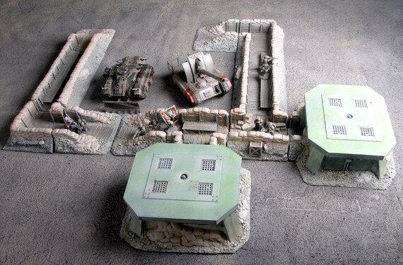 Toys 6 pieces Trench terrain scenery for warhammer 40k and other 28mm ...