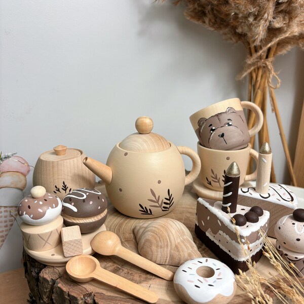 Wooden Tea Set - Etsy