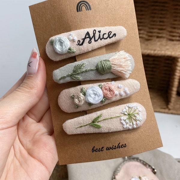 Embroidery Hair Clip - Etsy