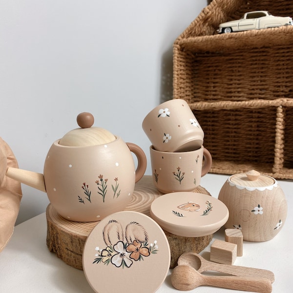 Wooden Tea Set - Etsy