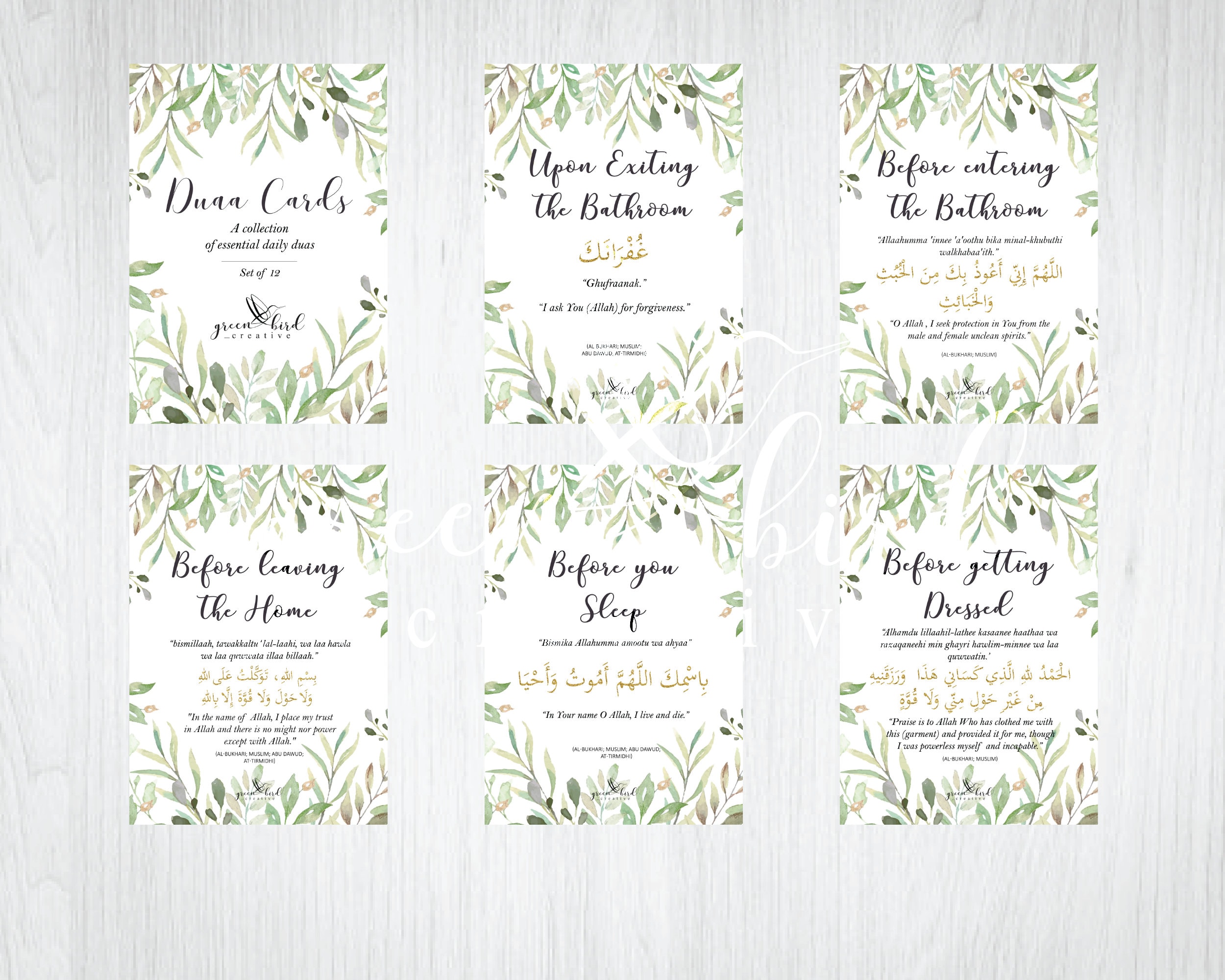 Islamic Duaa Cards Set of 12 | Instant Download - Etsy