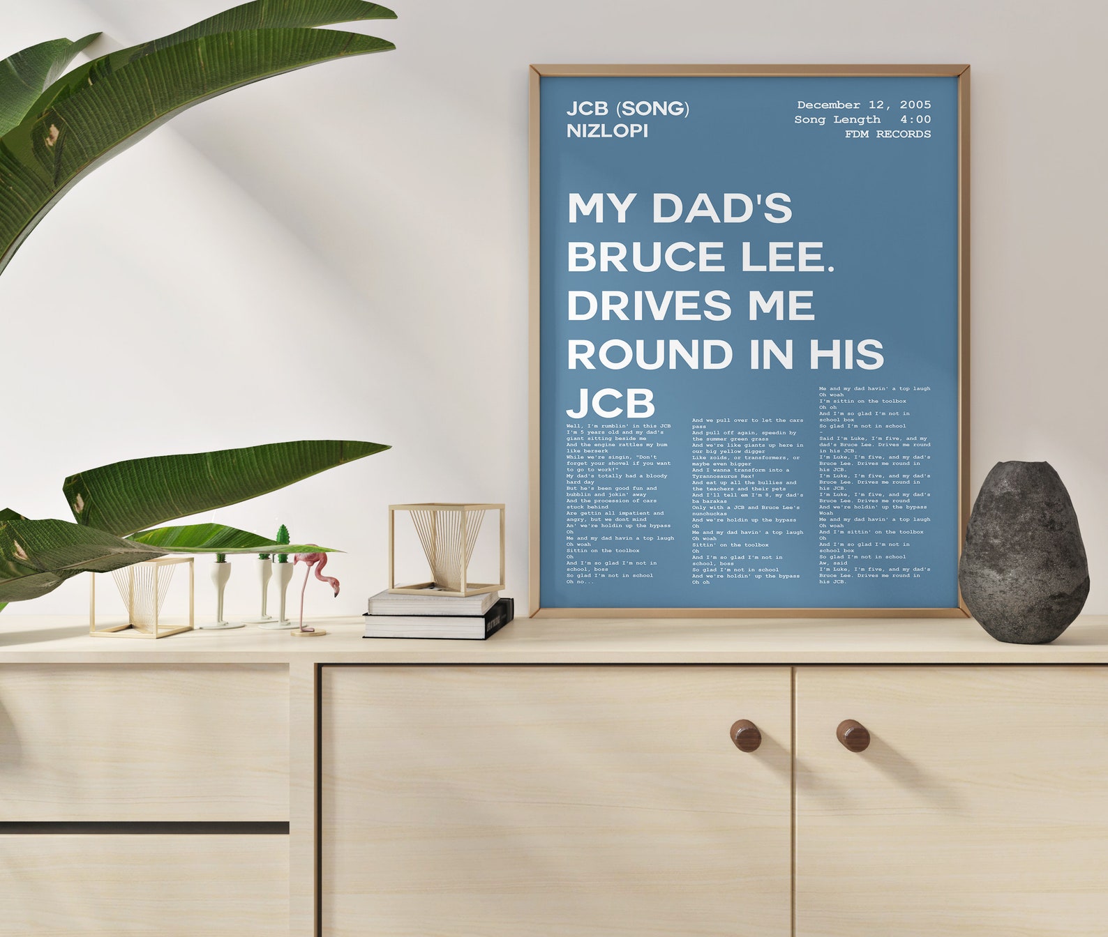 JCB Song Poster Nizlopi Poster JCB Song Lyrics Song Lyric | Etsy