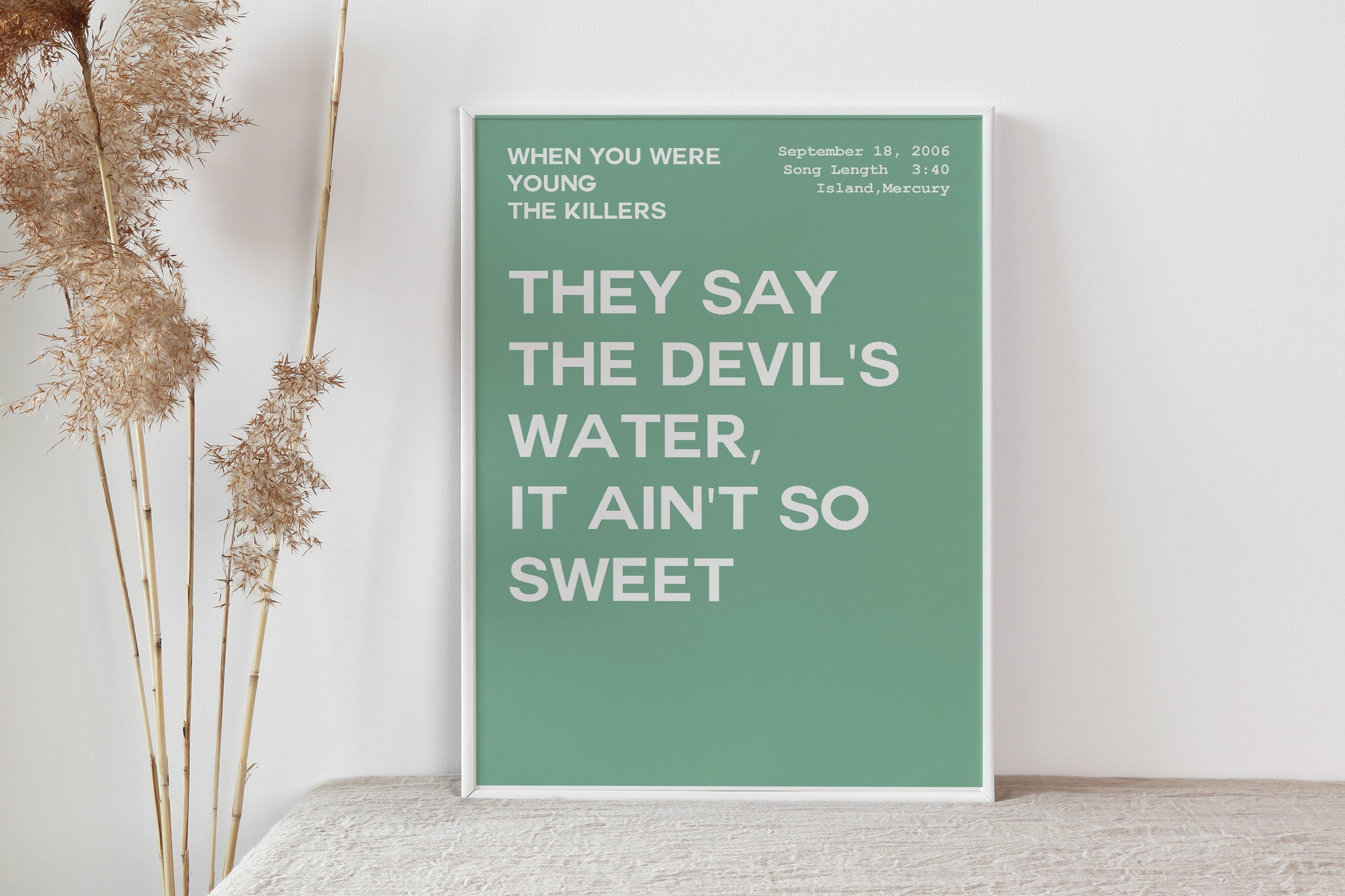The Killers Poster the Killers Lyrics When You Were Young - Etsy UK