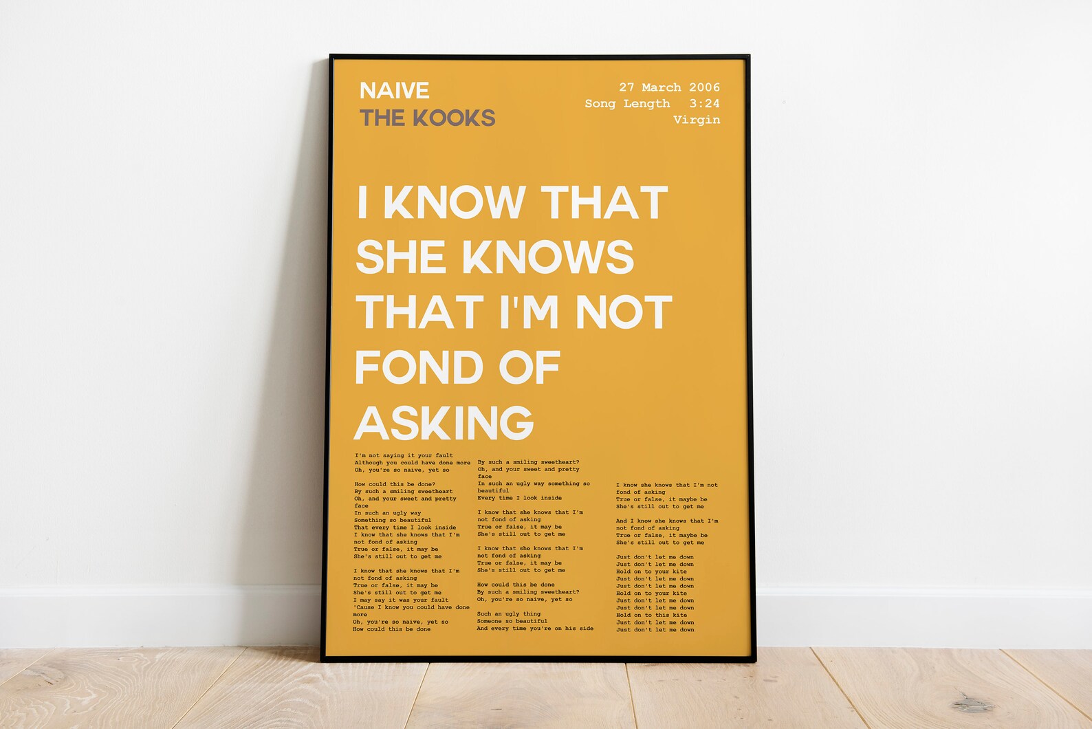 The Kooks Poster Naive Fan Art Poster 2006 Music Song | Etsy UK