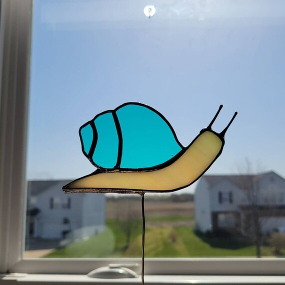 Stained Glass Effervescent Snail Plant Stake - Etsy
