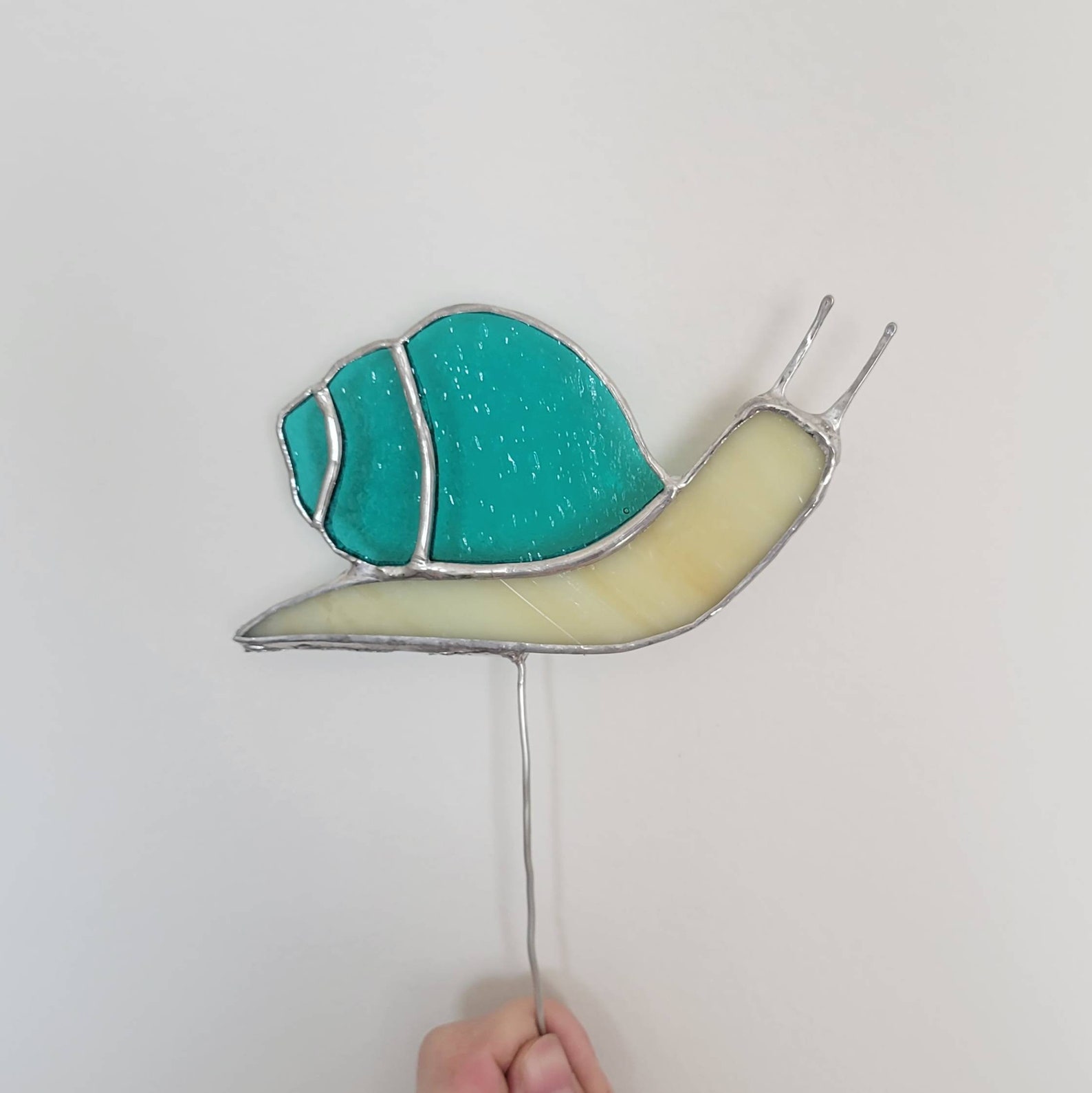Stained Glass Effervescent Snail Plant Stake - Etsy