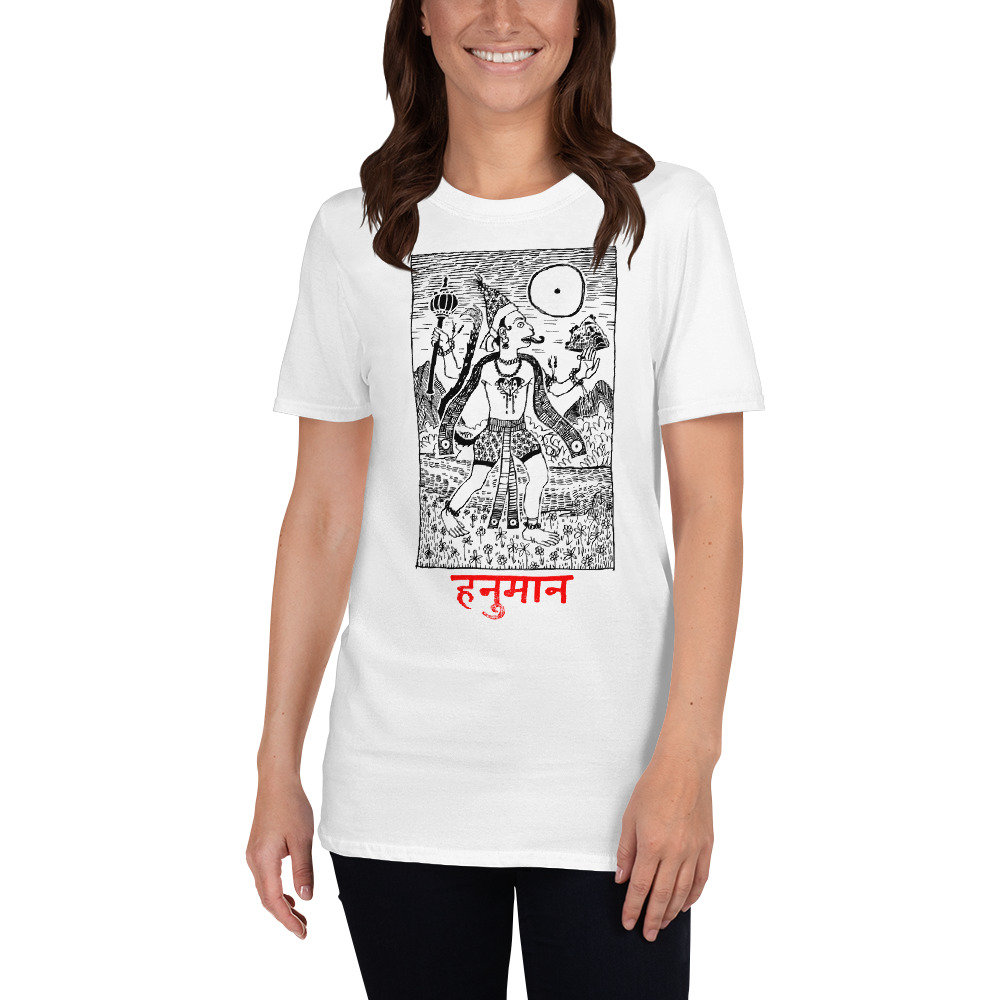 LORD HANUMAN TSHIRT - Unisex Short Sleeve Graphic Meditation Apparel ...