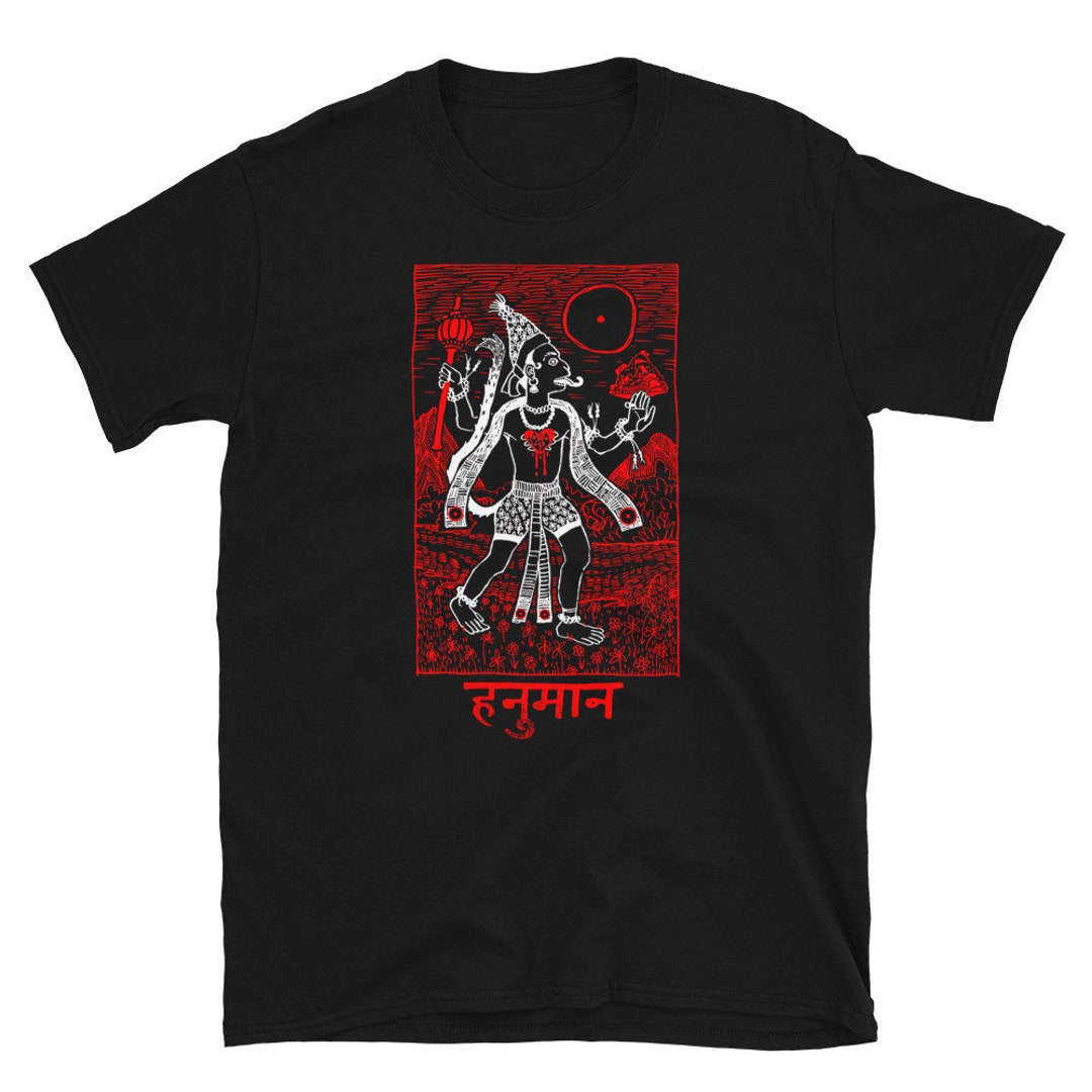 LORD HANUMAN TSHIRT - Unisex Short Sleeve Graphic Goth Yoga ...