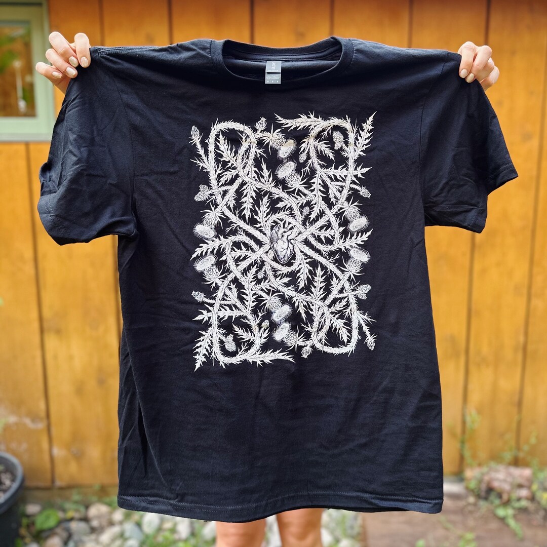 THISTLE HEART - Unisex Short Sleeve Tshirt / Milk Scottish Thistles ...