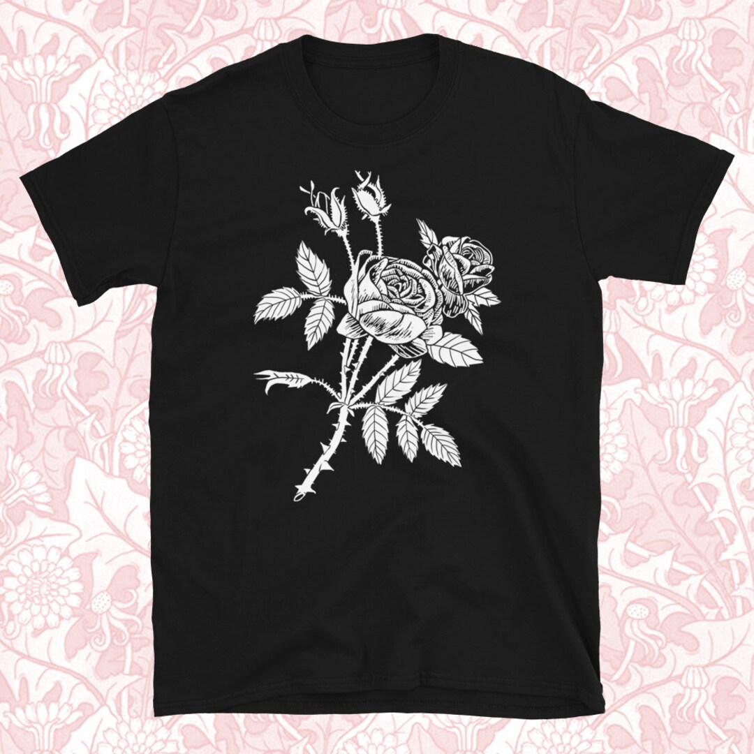 ROSE Tshirt - Botanical Illustration / Cottagecore / Soft Grunge ...