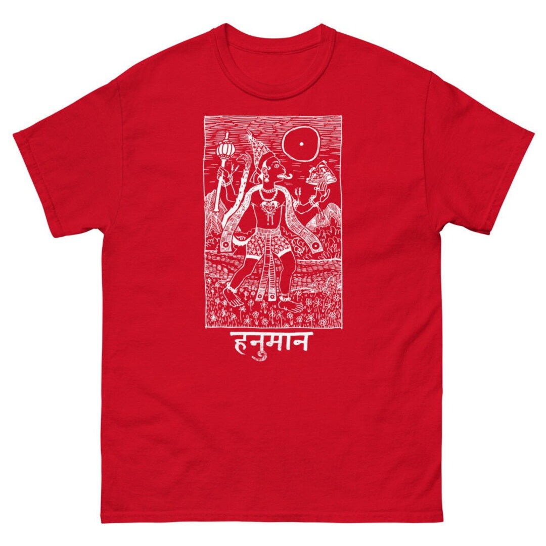LORD HANUMAN TSHIRT - Unisex Short Sleeve Graphic Meditation Apparel ...