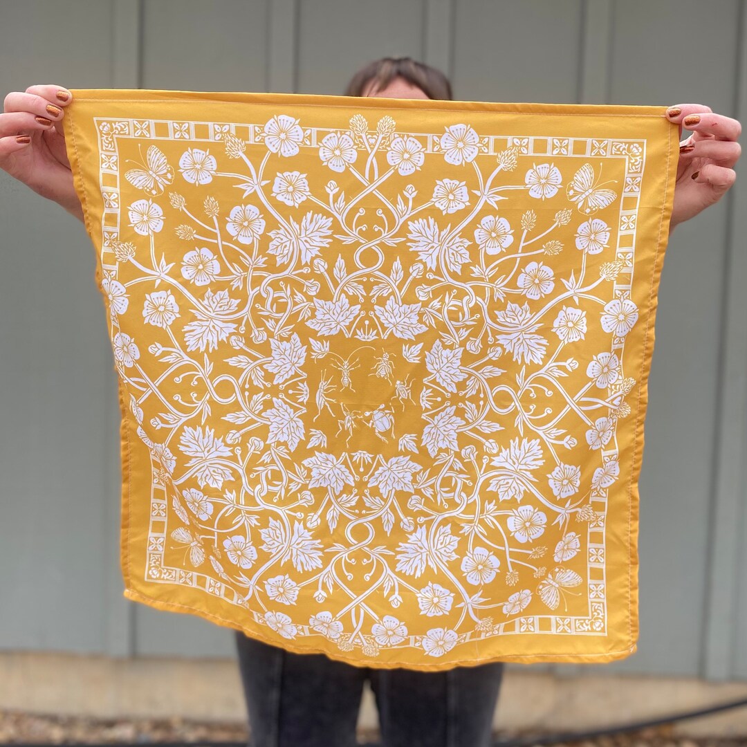 DANCING BUGS 21x21" Bandana - Cottagecore Kerchief / Woodland Fairy ...