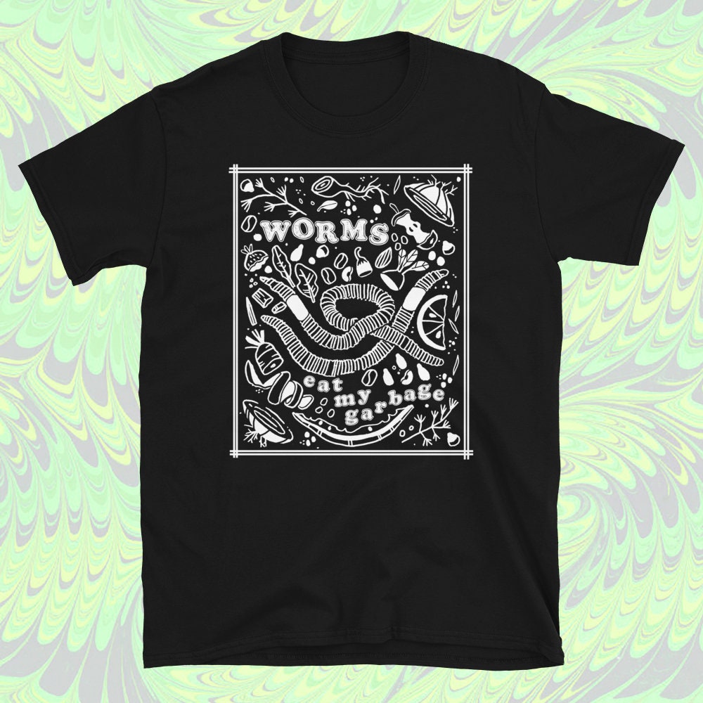 WORM LOVE Tshirt - Unisex Short Sleeve Graphic Vermiculture Cottagecore ...